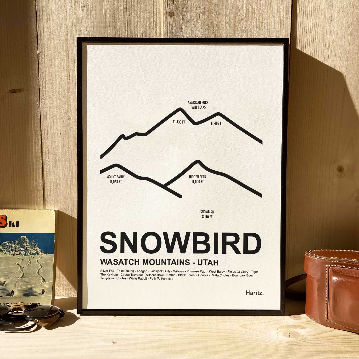 Snowbird Ski Poster USA - Premium Art Print | Designed by Haritz